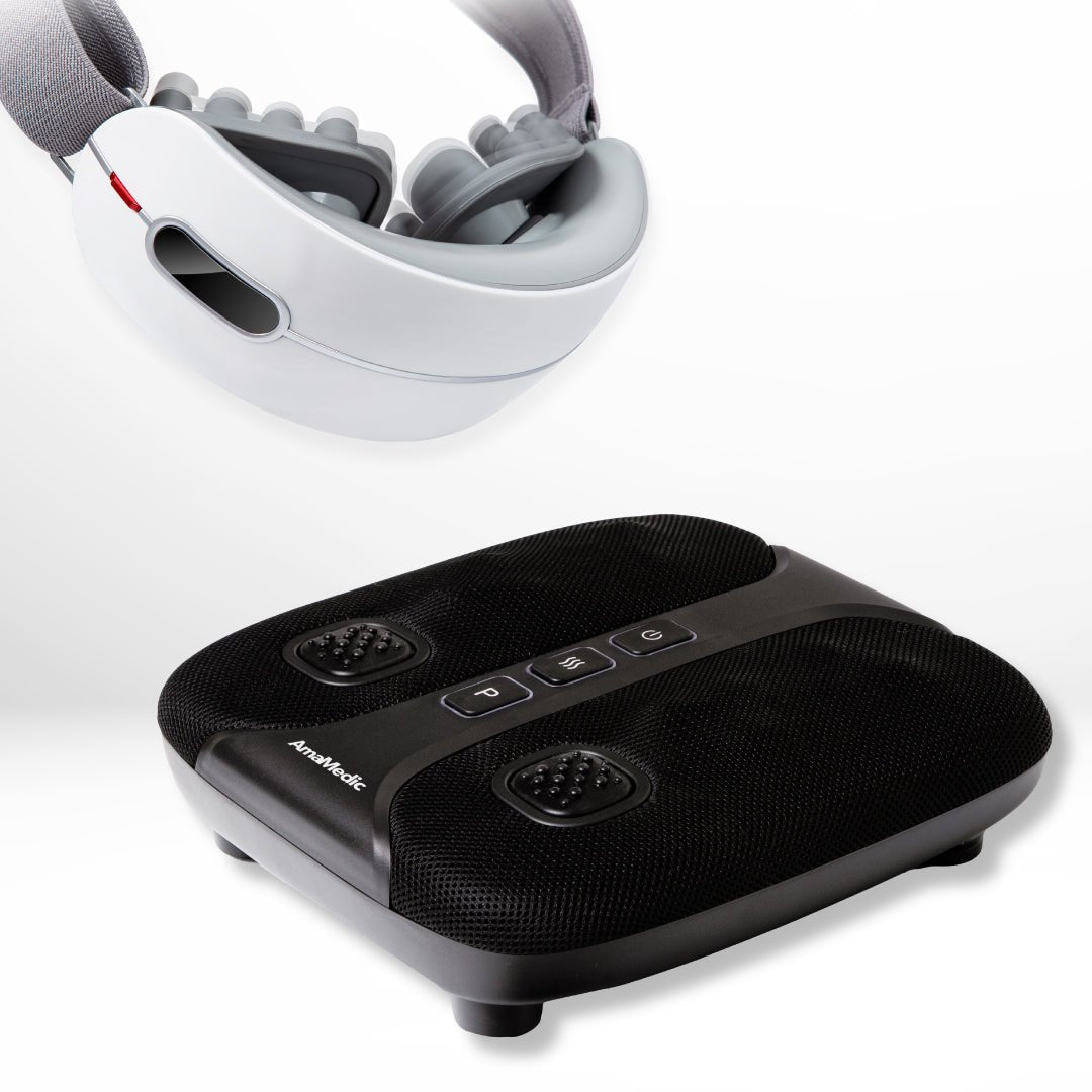 Eye & Foot Wellness Bundle (AM-4602 eye massager + AM 50181 Foot Massa ...